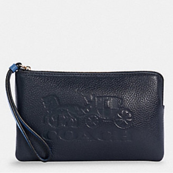 Coach | Bags | Coach Large Corner Zip Wristlet With Horse And Carriage ...